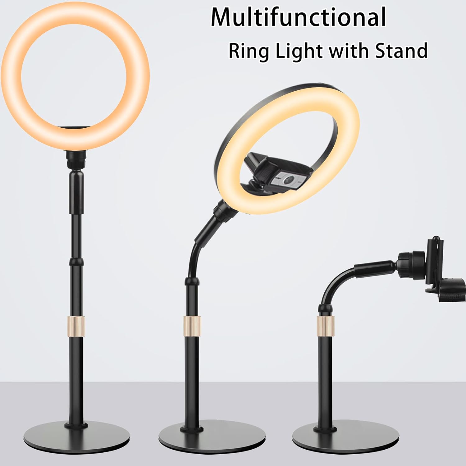 LED Selfie Ring Light with Stand for Laptop Computer, 8″ Desk Zoom Ring ...