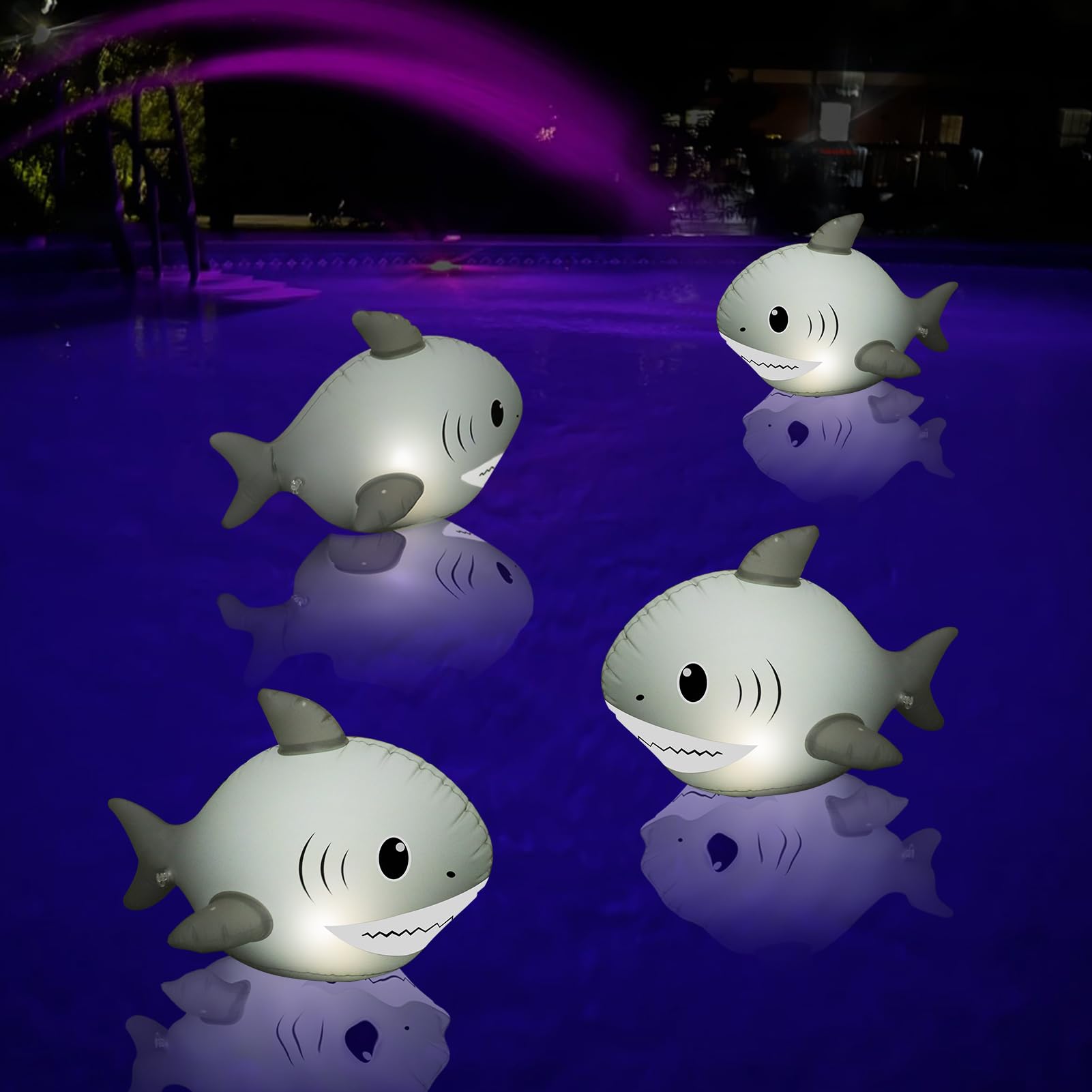 Snapklik.com : Floating Pool Lights, Solar Powered Shark Pool Lights ...