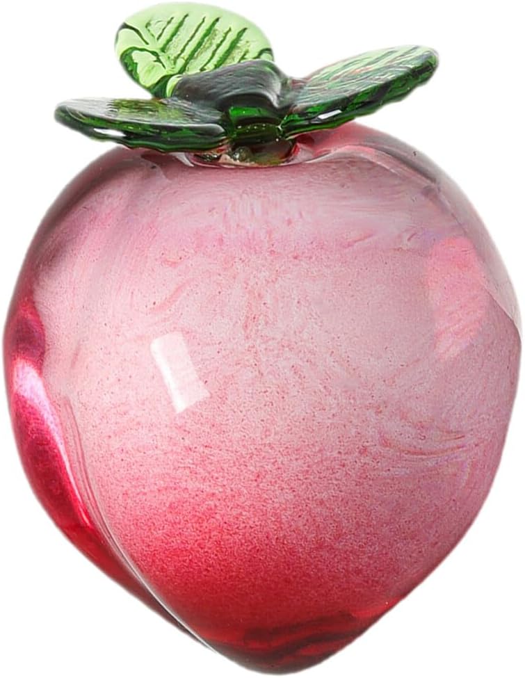Amazon.com: DOITOOL Decoration Crystal Peach Figurine Glass Fruit ...