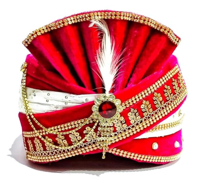 BHAWANI Wedding Self Design Turban Pagdi/Pagri for Groom Marriage ...