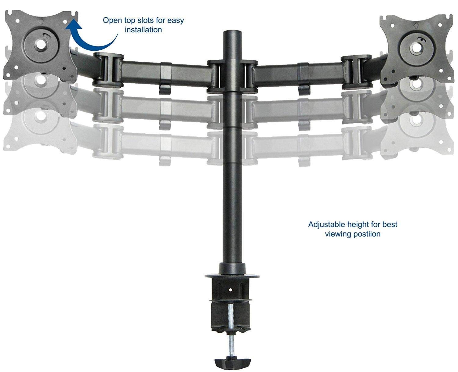 Buy Star Dual Monitor Arms Fully Adjustable Desk Mount Articulating ...