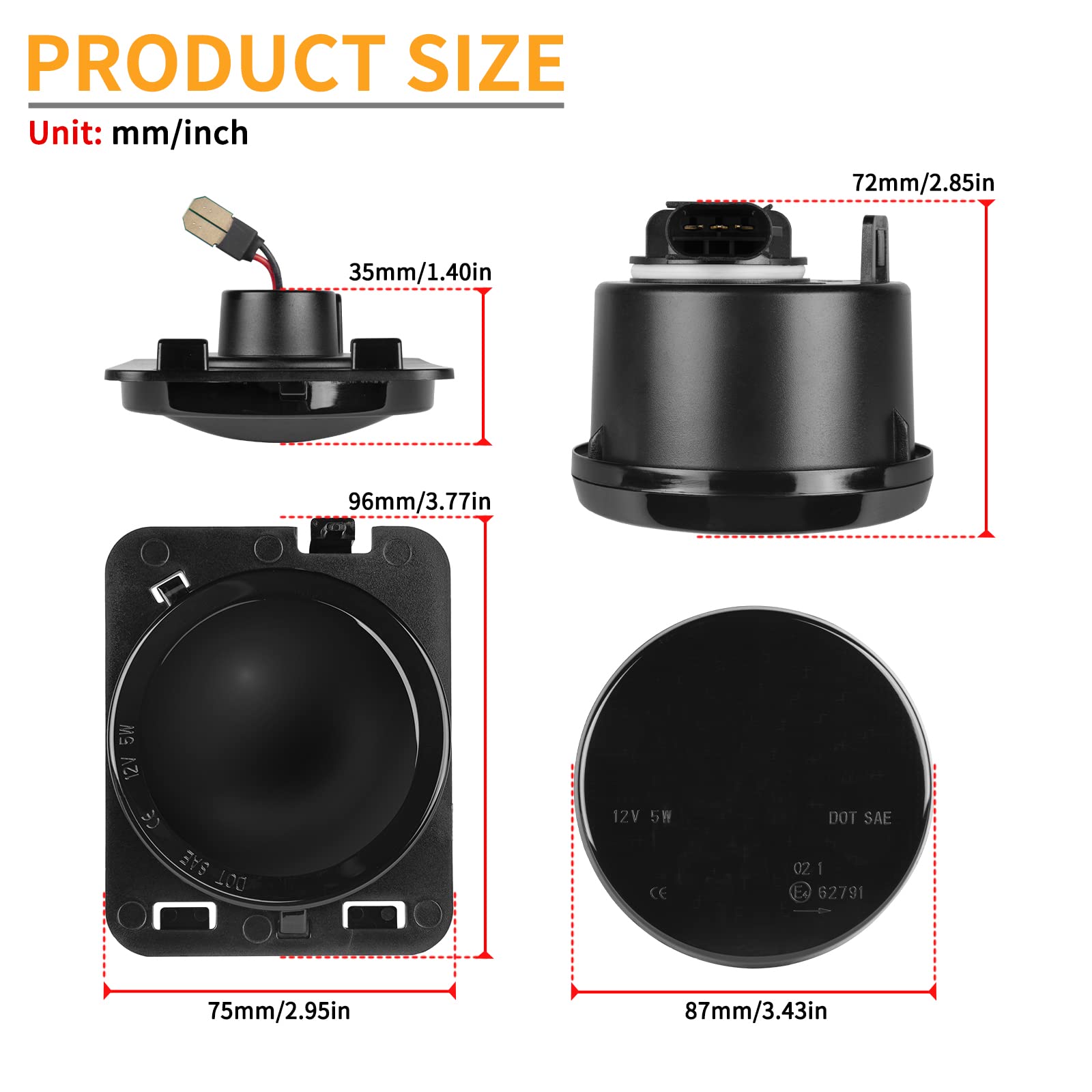 Snapklik.com : Gempro LED Sequential Turn Signals Side Marker Light ...