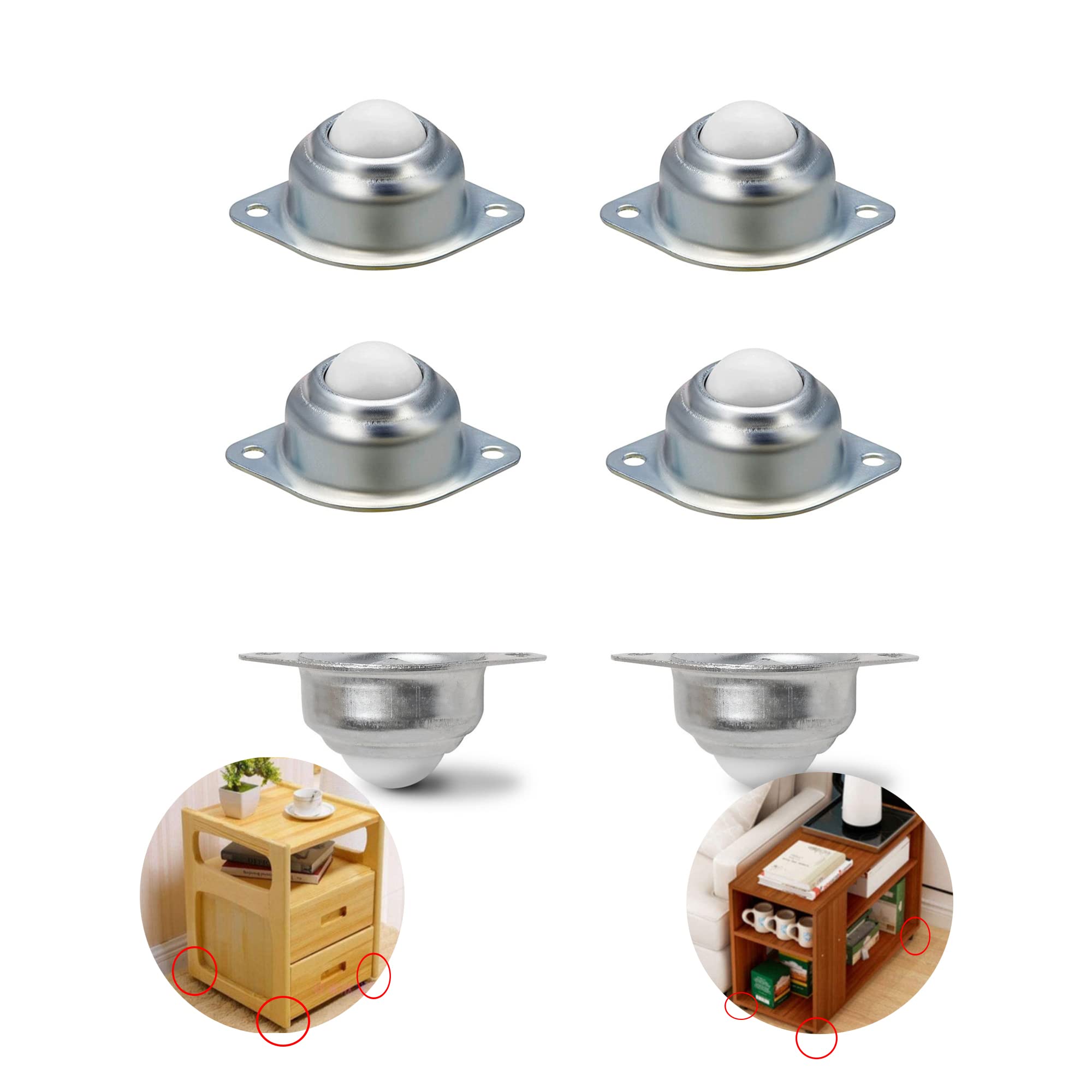 6 Pieces Transfer Ball Wheels Universal Ball Castors Easy To ...