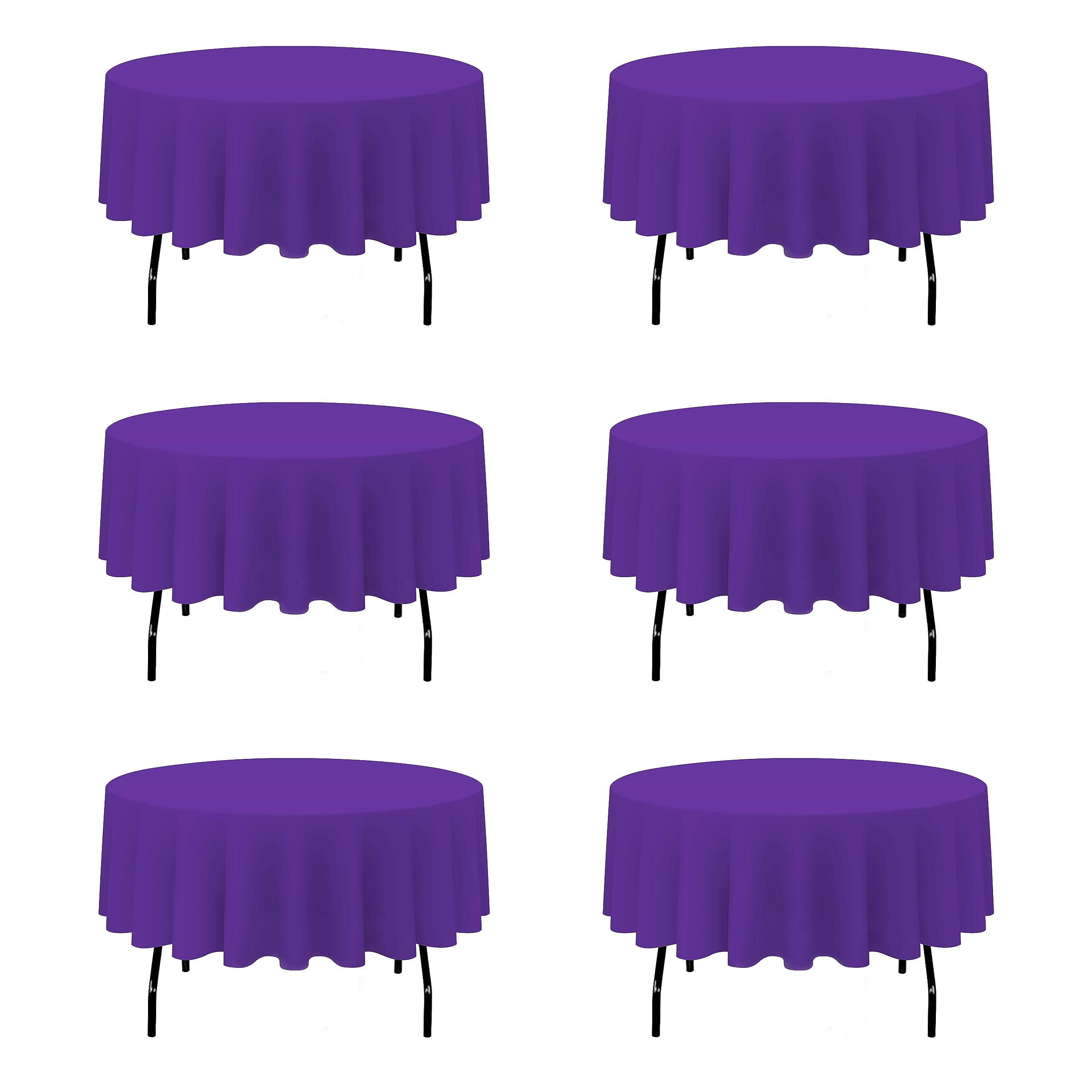 Amazon.com: BRILLMAX 6 Pack Purple Round Tablecloths 90 Inch - Circle ...