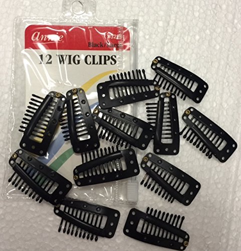 Amazon.com : Annie Wig Clips Large 12Ct Black : Beauty & Personal Care