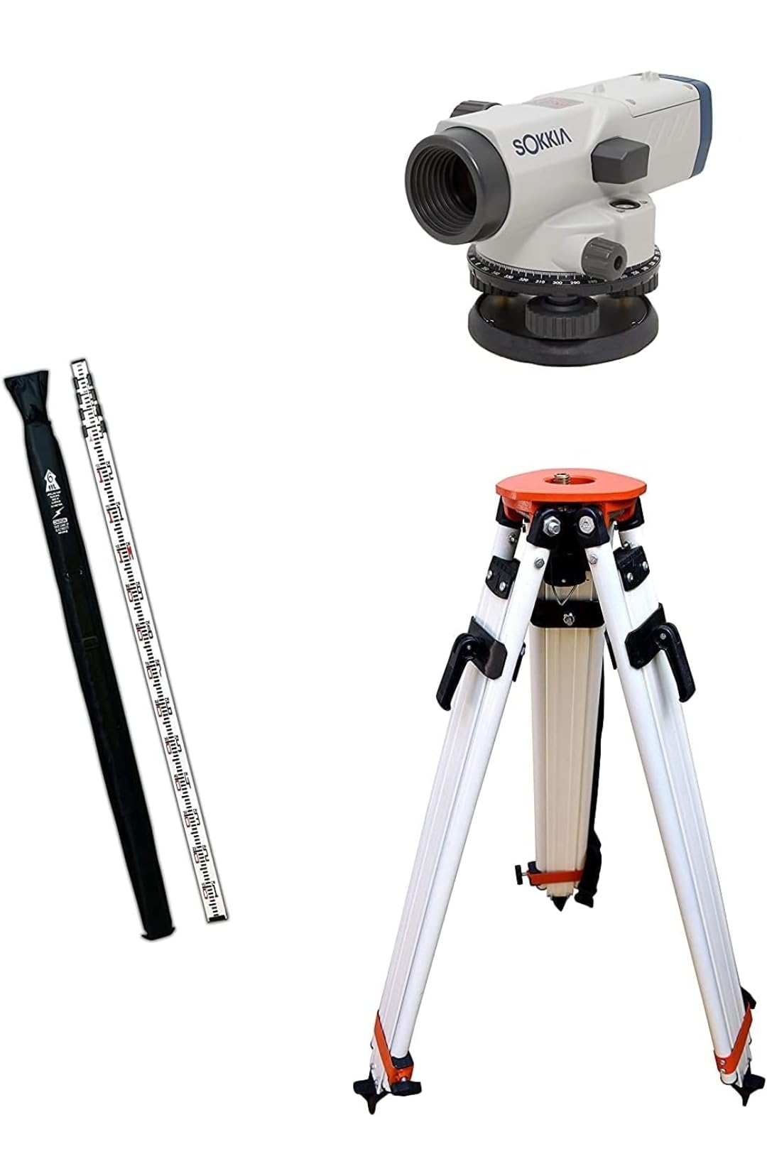 Indian 2025 B40A Autolevel with Aluminium Leveling Staff, 4 Sections 5 ...