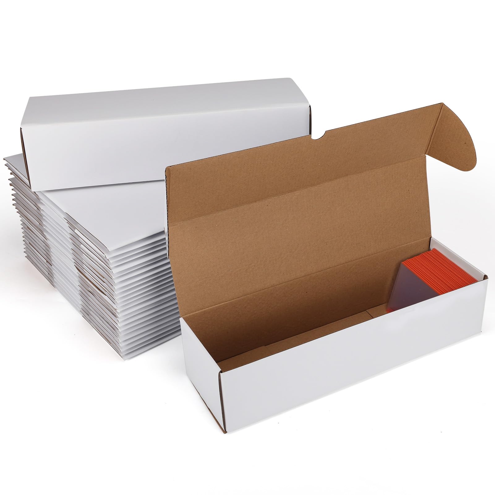 Amazon.com: Serwrsw 25 Pack Trading Card Storage Boxes 14x4x3, White ...