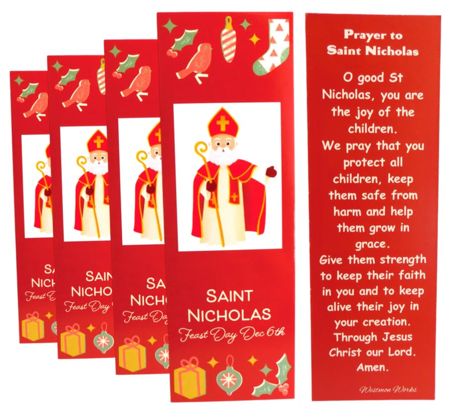 Amazon.com: St Nicholas Bookmark Pack Catholic Saint Feast Day ...