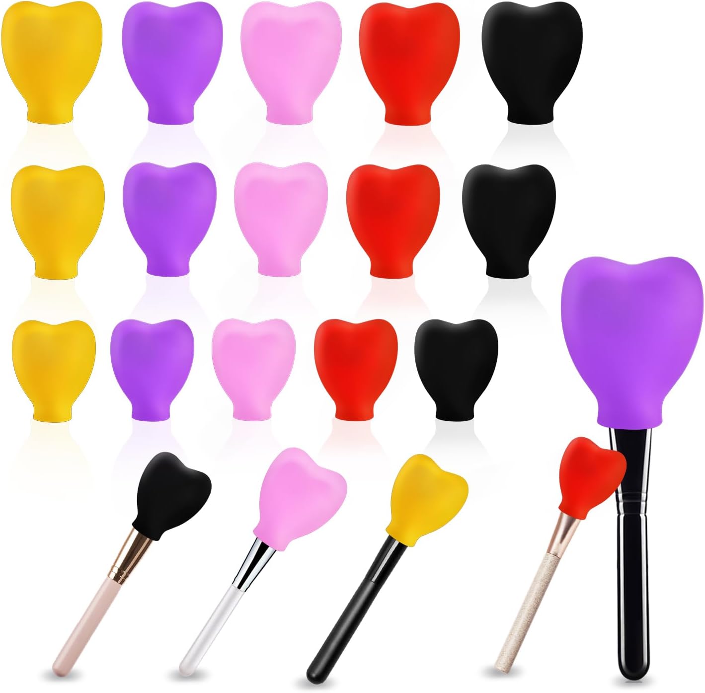 Amazon.com: 6Pcs Pink Eye Shadow Brush Covers,Soft Silicone Dust Proof ...