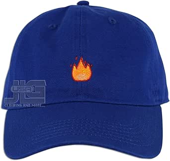 Fire Baseball Cap Curved Bill Dad Hat 100% Cotton Lit Hot Flame Solid ...