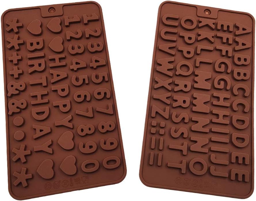 Amazon.com: Verdental Small Letter Number Silicone Molds Set Candy ...