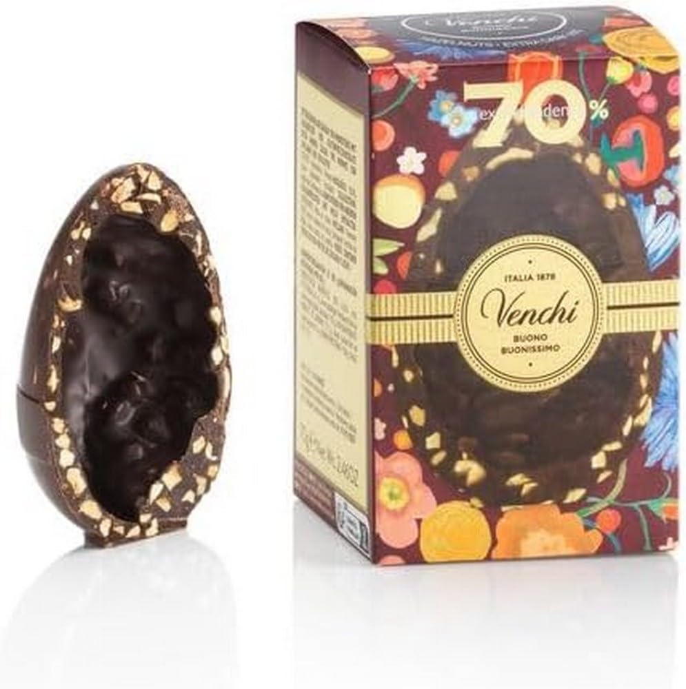 Venchi - Small 70% Extra-Dark Egg - With Piedmont Hazelnuts, 70 g ...