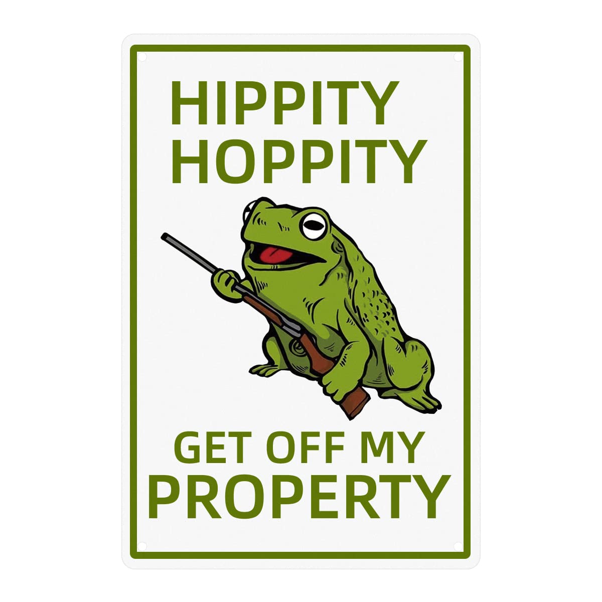 1 Pcs Retro Metal Hippity Hoppity Get Off My Property Frog 8"x12 ...