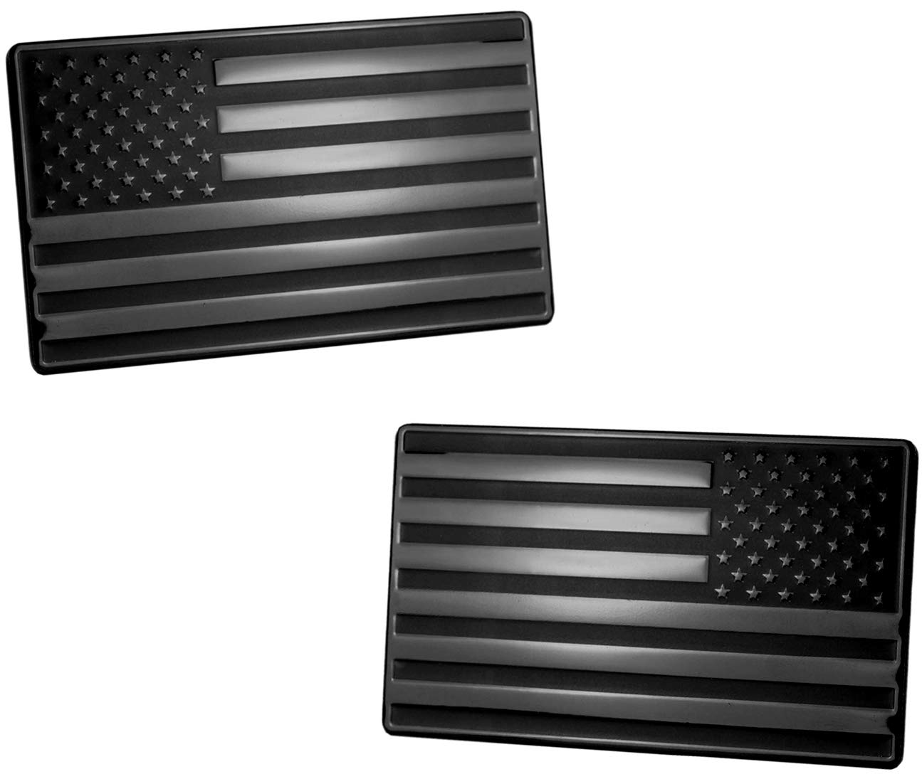 Amazon.com: MULL USA 3D Metal Flag Auto Emblem for Cars Trucks 2pcs ...