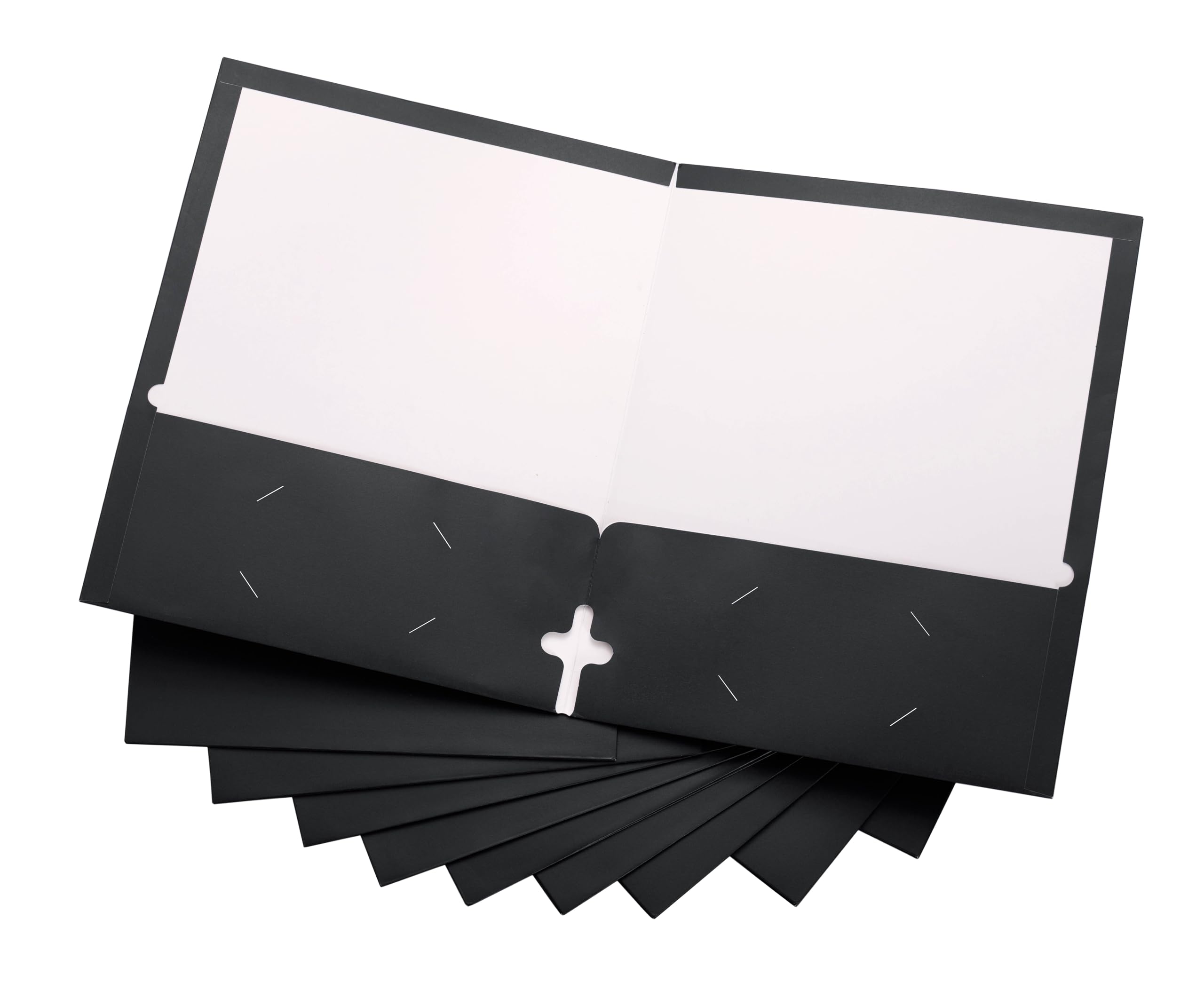 Snapklik.com : 10 Pack Two Pocket Folders, Black, Strong Thick Paper ...