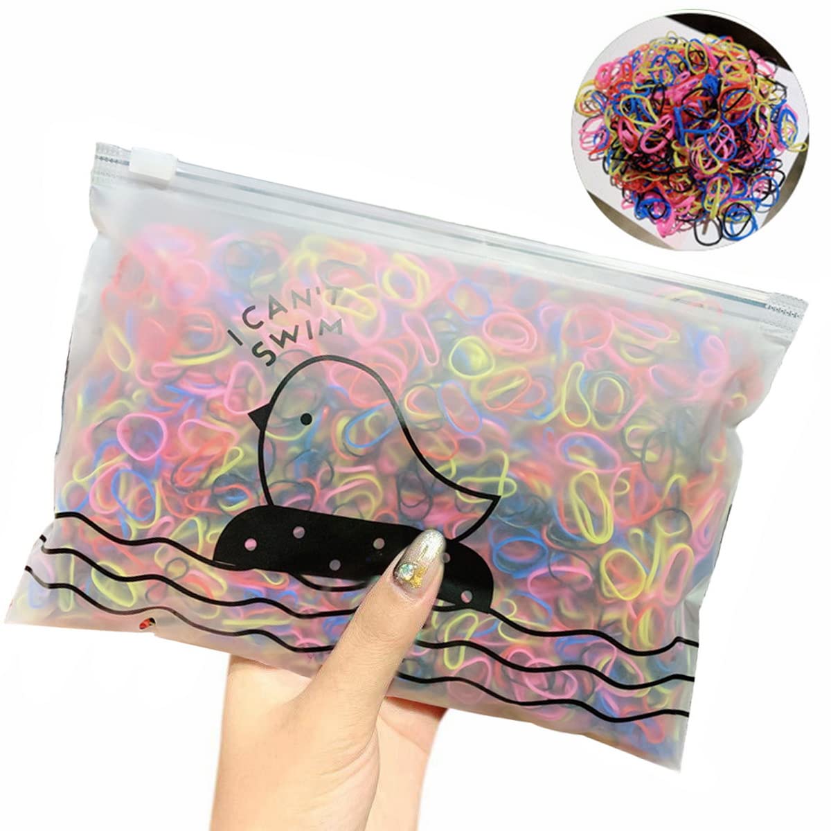 1000PCS Elastic Braids Hair Ties Hair Mini Rubber Bands Colorful ...