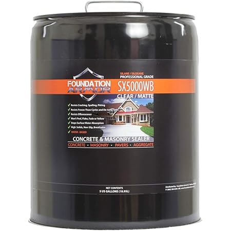 5 GAL Armor AR500 High Gloss Solvent Based Acrylic Concrete Sealer and Paver Sealer - - Amazon.com