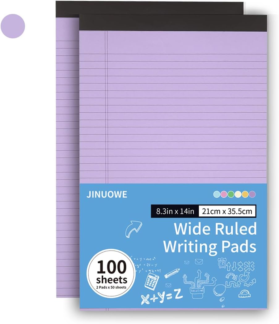Amazon.com : JINUOWE Assorted Colors Legal Pad Writing Pads 8.3 ...