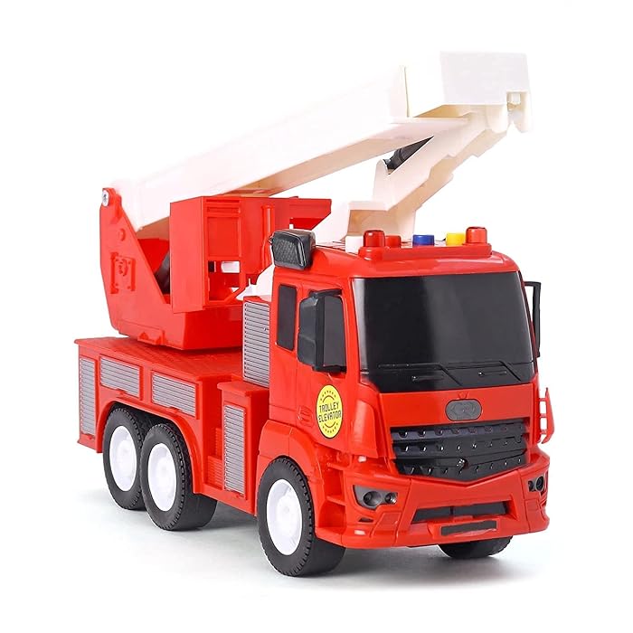 Buy RABBITTOM Unbreakable Friction Power Fire Rescue Truck Toy Pull ...