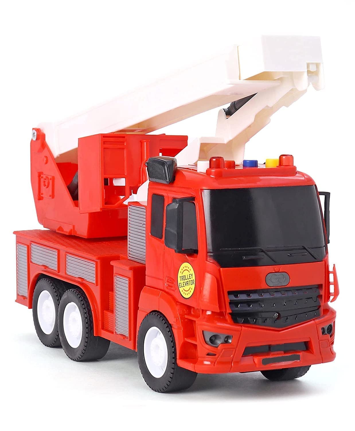 Buy RABBITTOM Unbreakable Friction Power Fire Rescue Truck Toy Pull ...