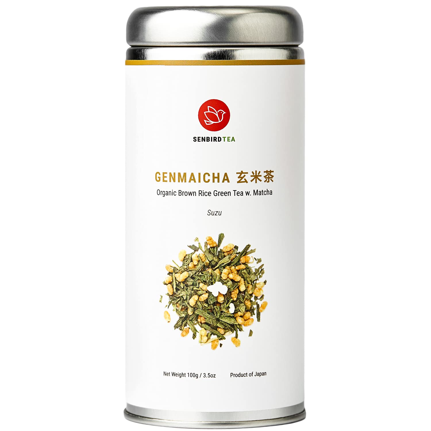Amazon.com : Senbird Organic Genmaicha Roasted Brown Rice Green Tea With Matcha - Japanese ...