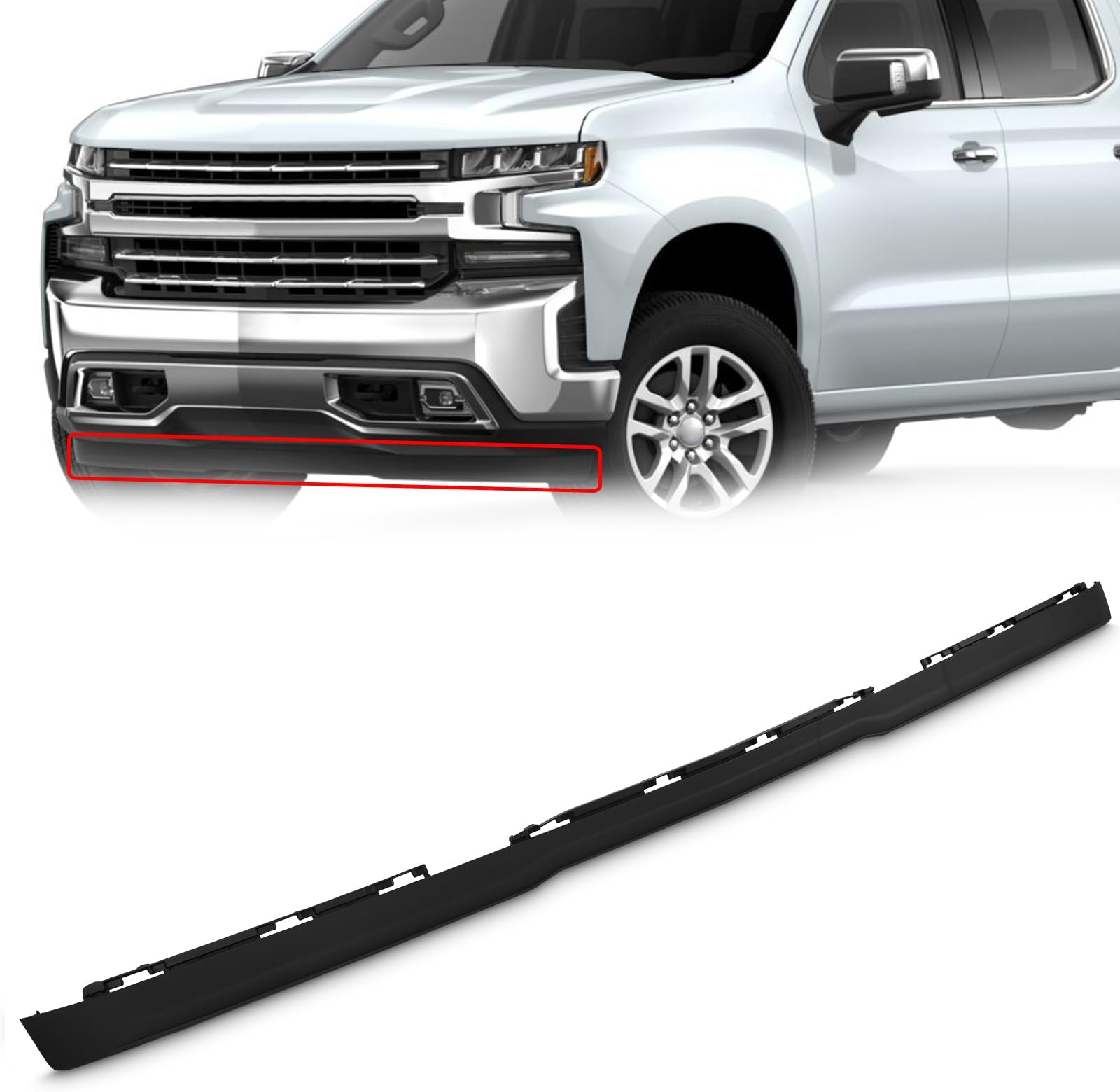 Amazon.com: Partzer Front Bumper Air Deflector Lower Valance Black ...