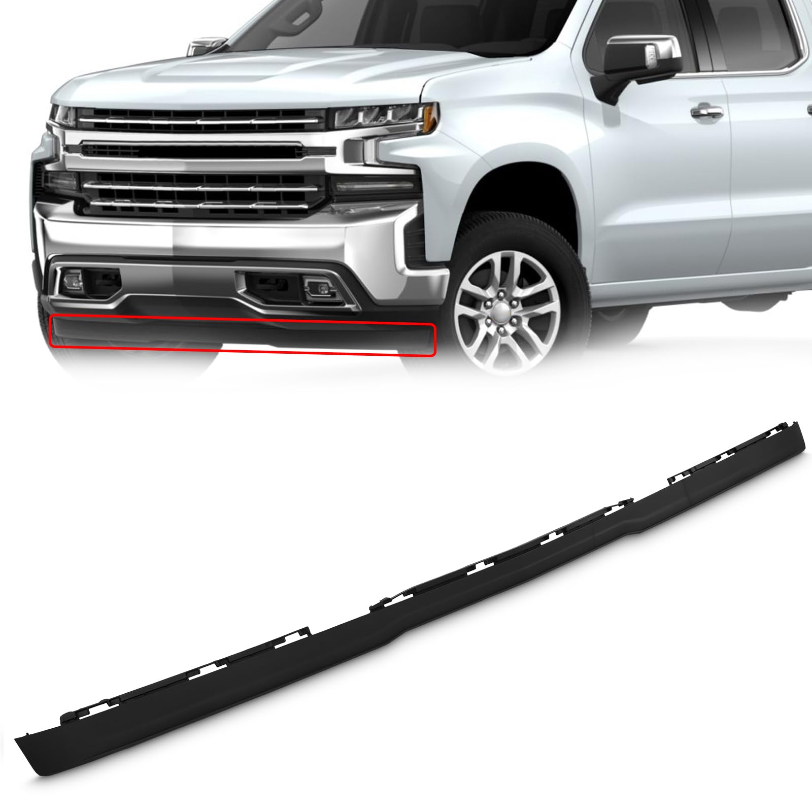 Amazon.com: Partzer Front Bumper Air Deflector Lower Valance Black ...