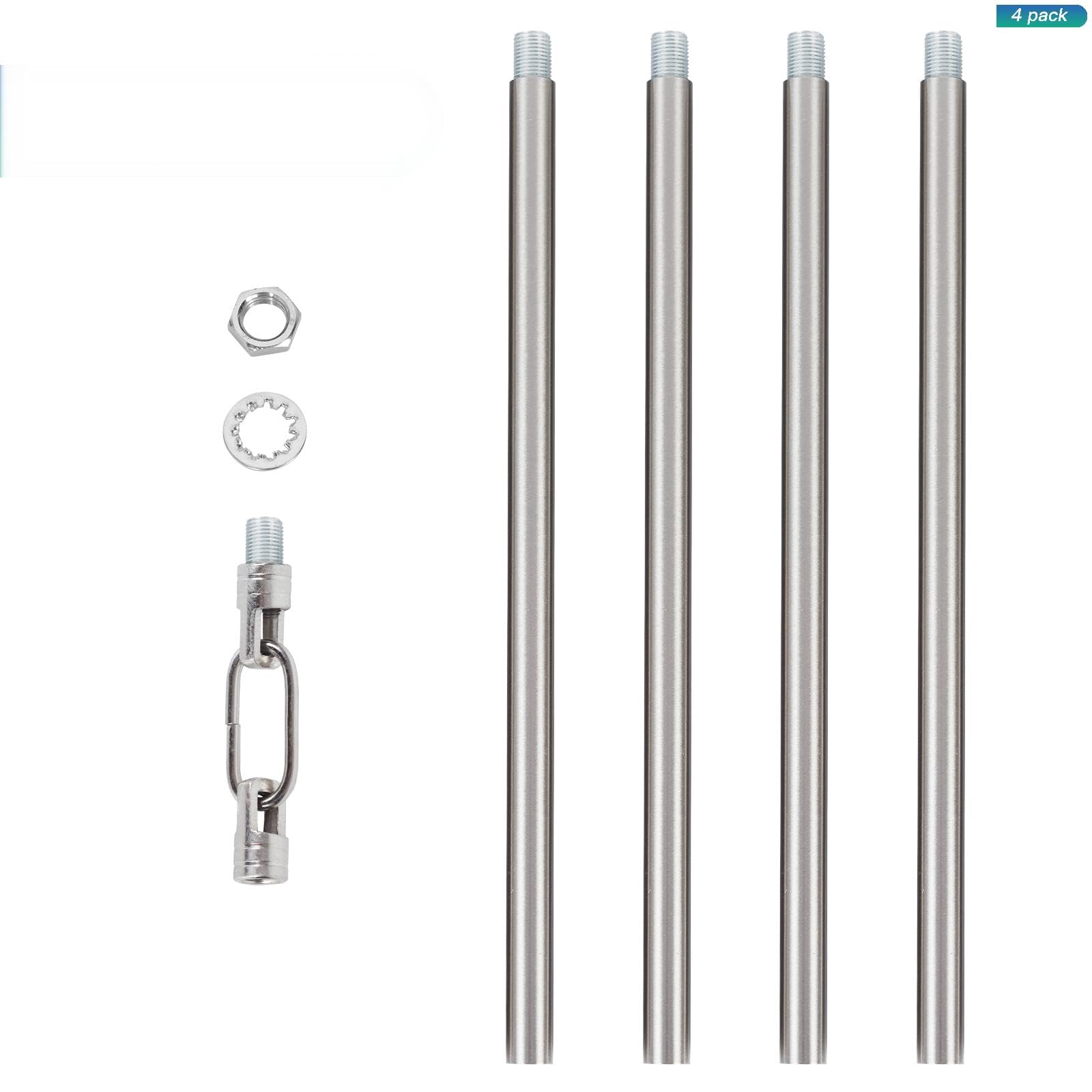 Amazon.com: Brushed Nickel M12 Threaded Extension Rod for Pendant Light ...