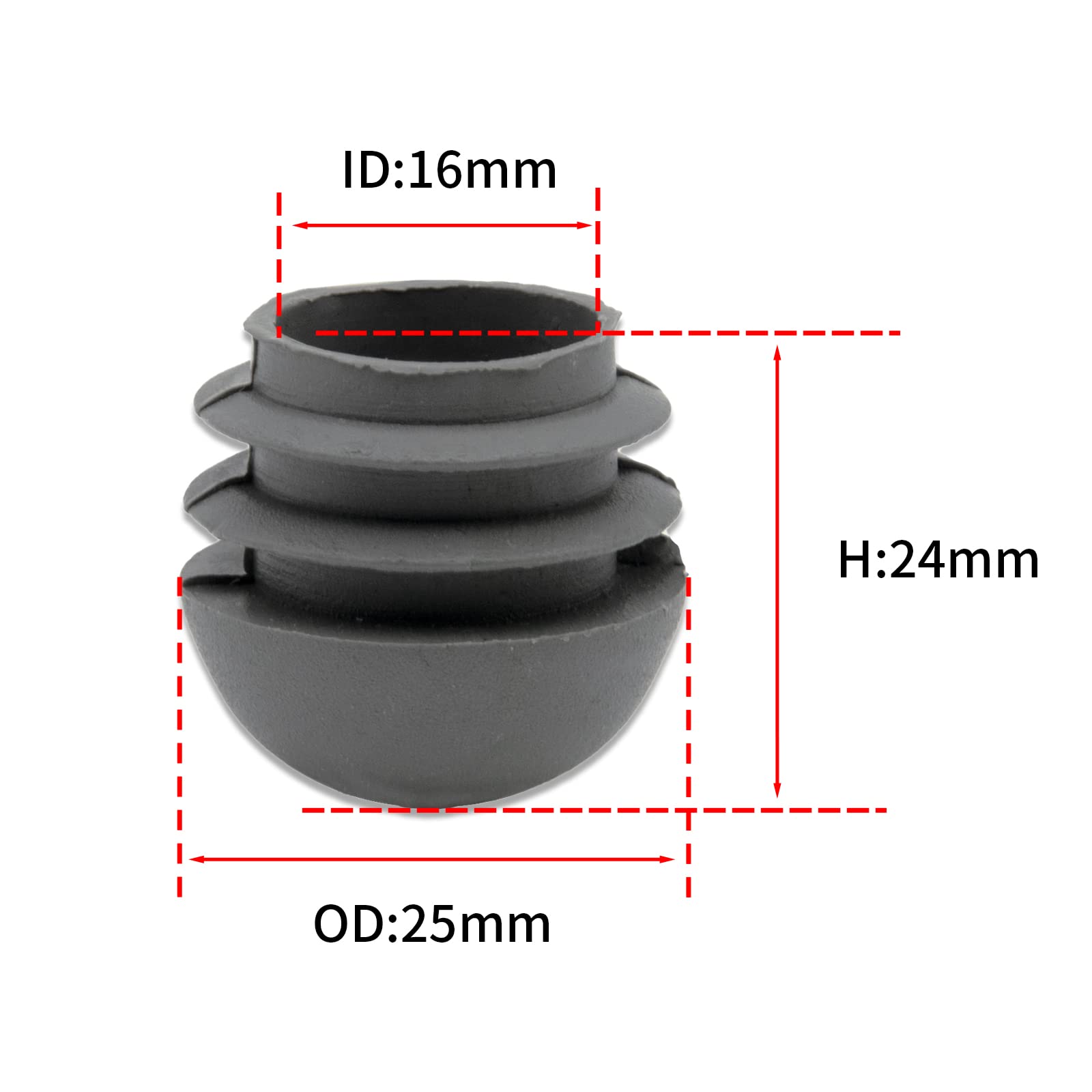 Snapklik.com : 10PCS 1", 25 Mm Round Headed Plug Hemispherical Tubing ...