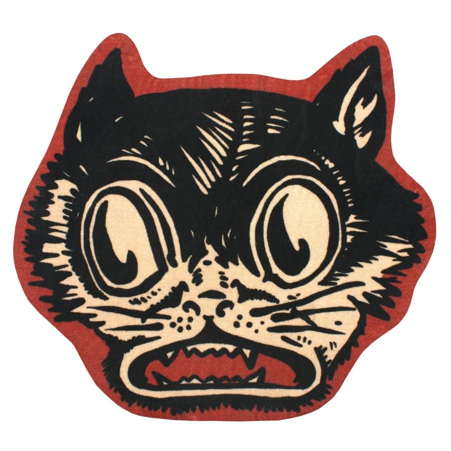 Amazon.com: Creepy Co. Beistle Funky CAT Accent Rug 36x33 Halloween ...