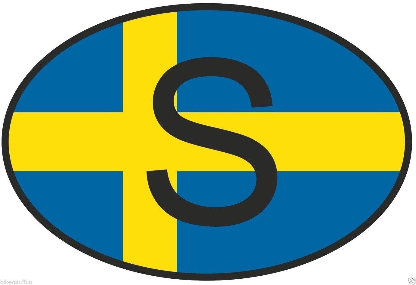 Amazon.com: S Sweden Country Code Oval with Flag Sticker Bumper Sticker ...
