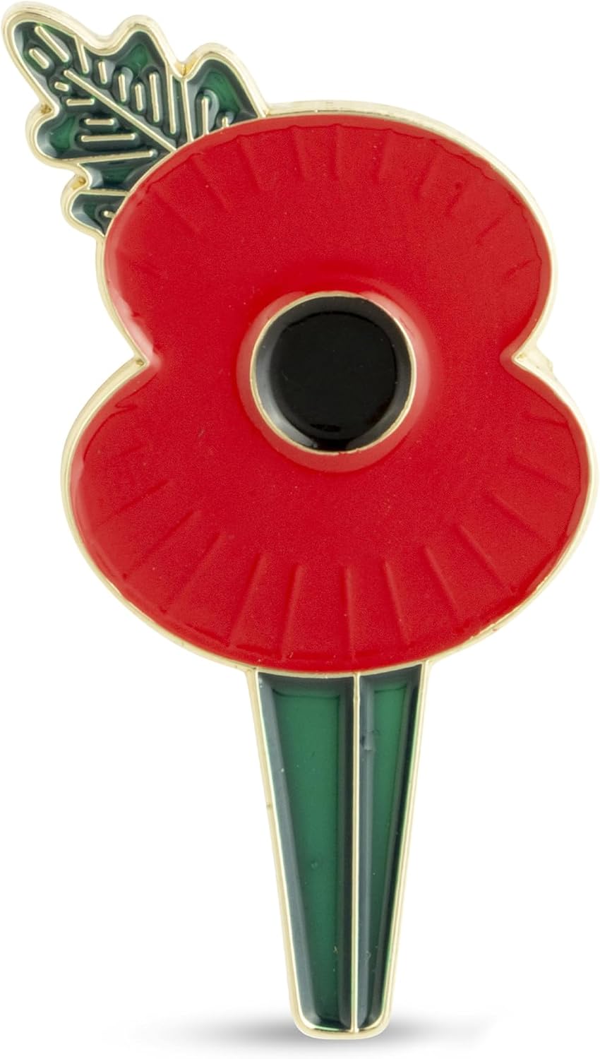 Official Royal British Legion Ridged Poppy Lapel Badge With Leaf ...