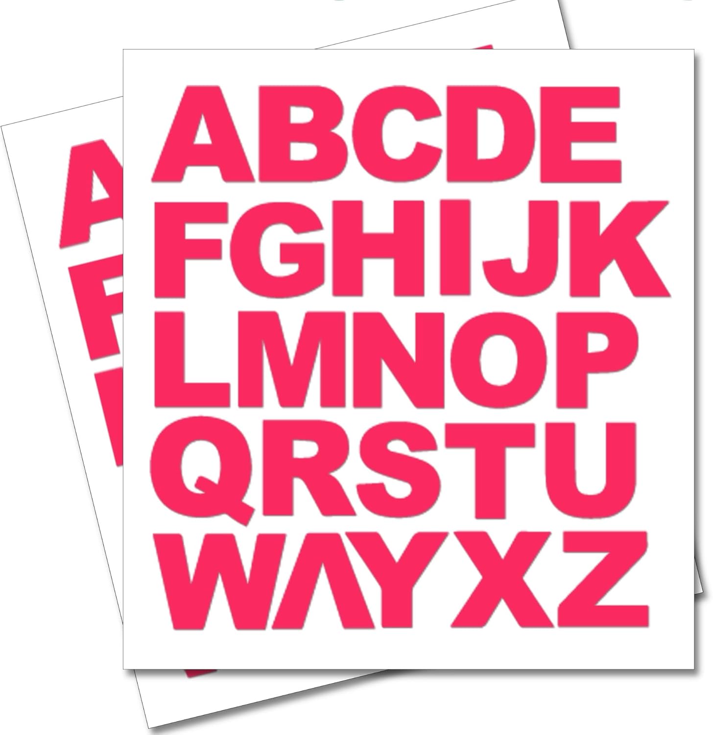 2 x Set of Full Alphabet Giant Hot Pink Letters - Removable Self ...