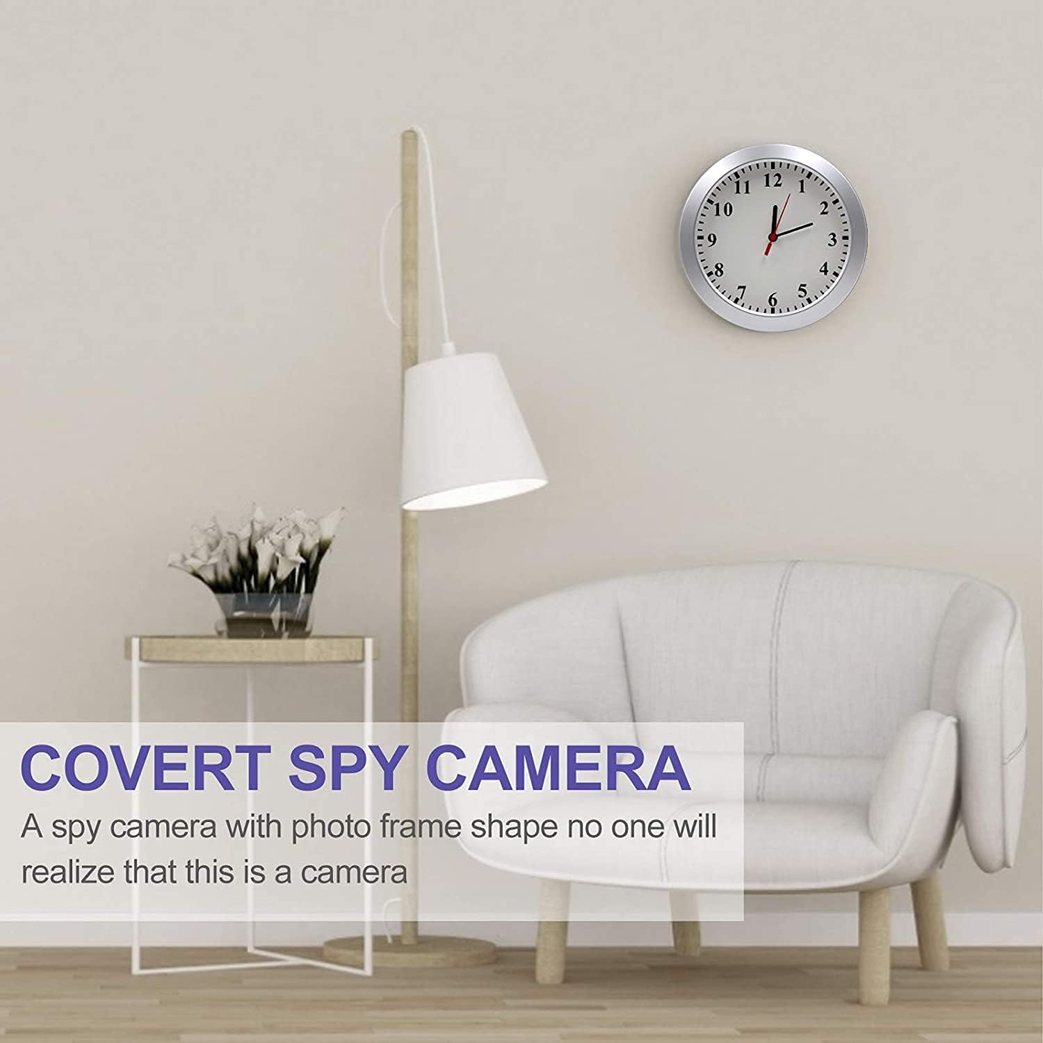 Spy Wall Clock Camera, Hidden Spy Camera Clock HD 1080P Clock camera ...