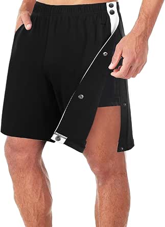 Amazon.com: Men's Tear Away Shorts Side Snap Knee Length Short Pants ...