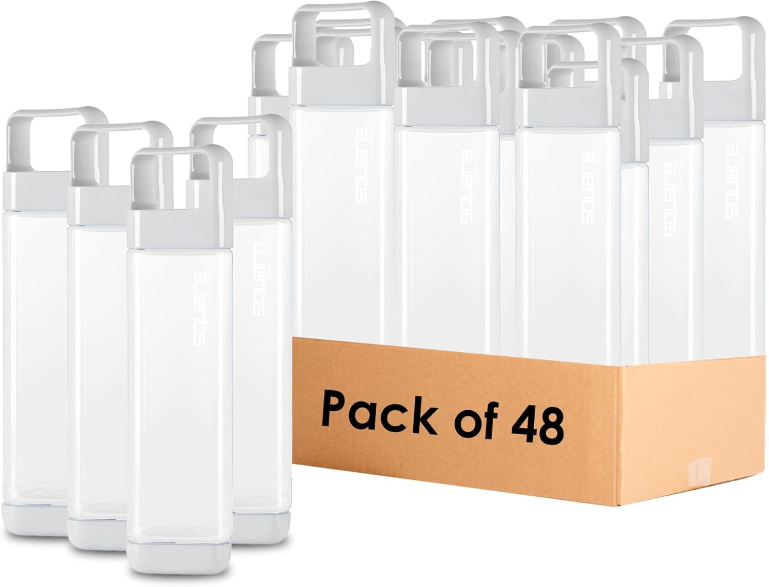 Amazon.com: Square Water Bottle Leak Proof 25oz Set of 6 | Tritan ...