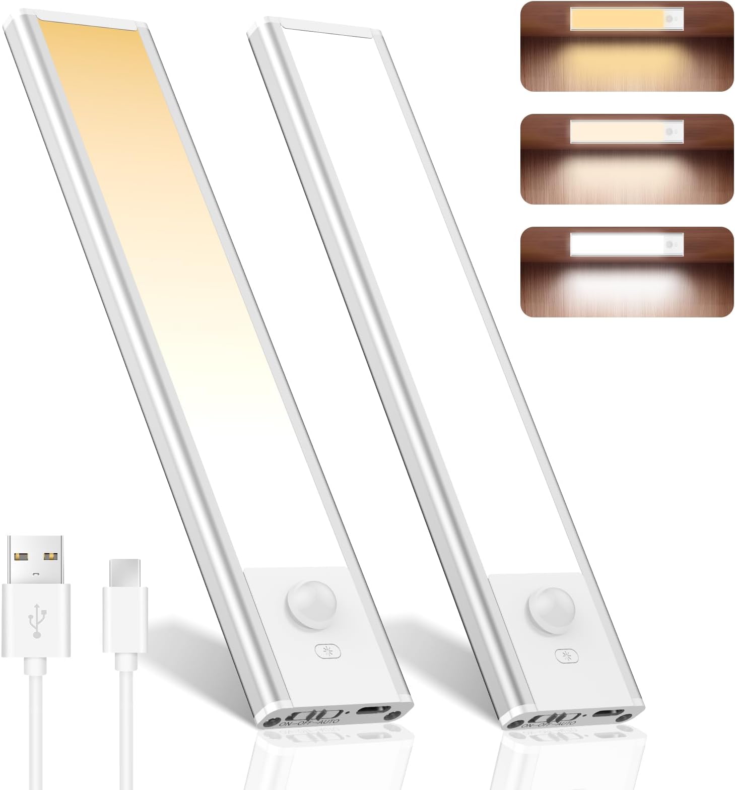 Semlos Battery Powered LED Strips Light, Under Cabinet Light, USB ...