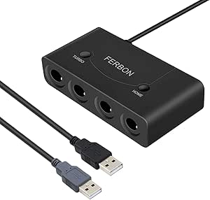 Amazon.com: Wii U Gamecube NGC Controller Adapter Switch with Turbo and ...