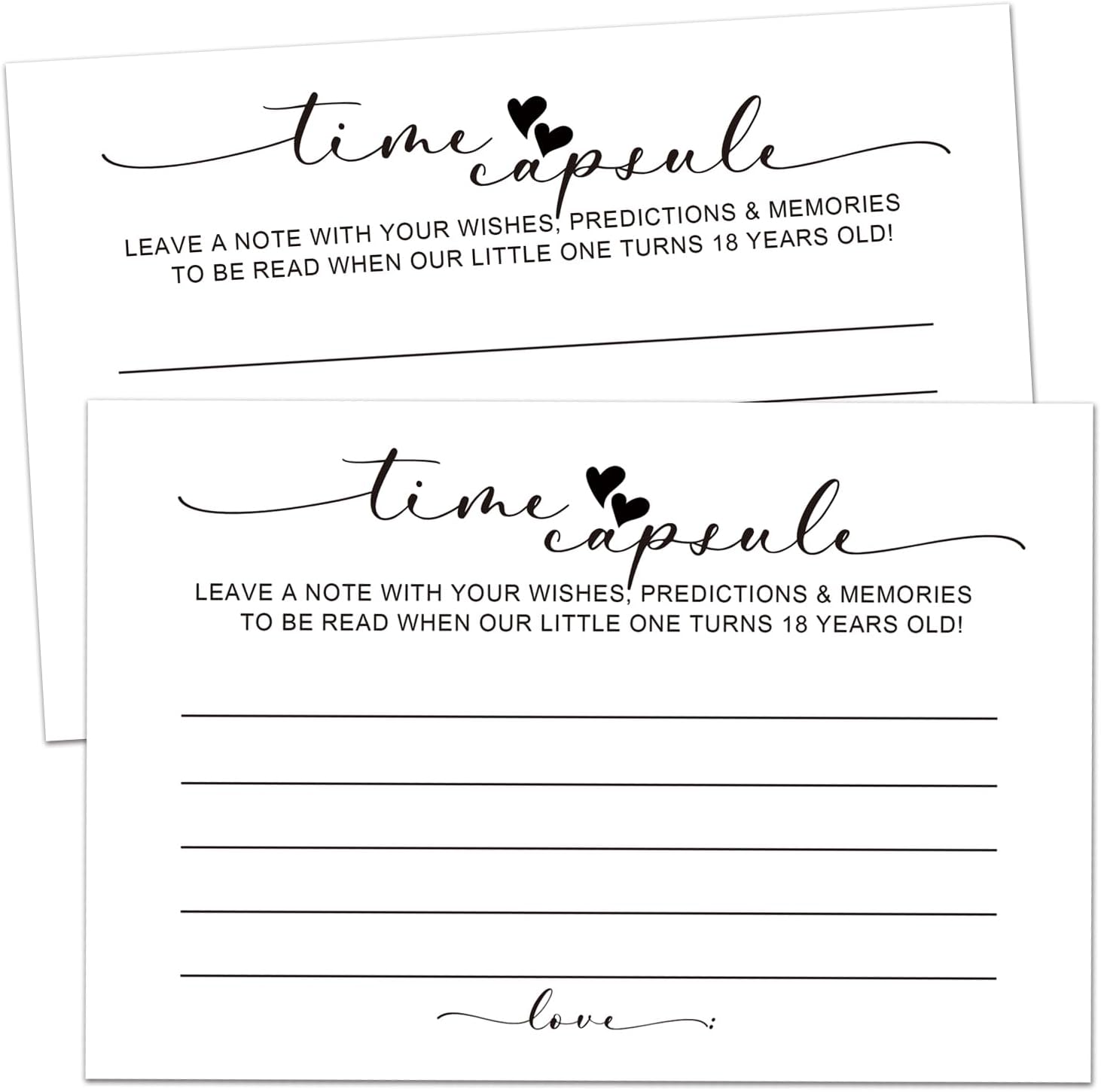 Amazon.com: 50 Time Capsule Cards for 1st Birthday or Baby Shower Game ...