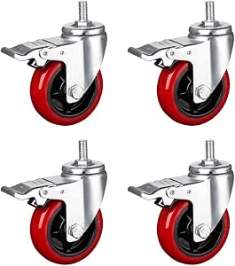 Amazon.com: EUROO Universal Threaded Stem Casters Heavy Duty 3/4/5 Inch ...