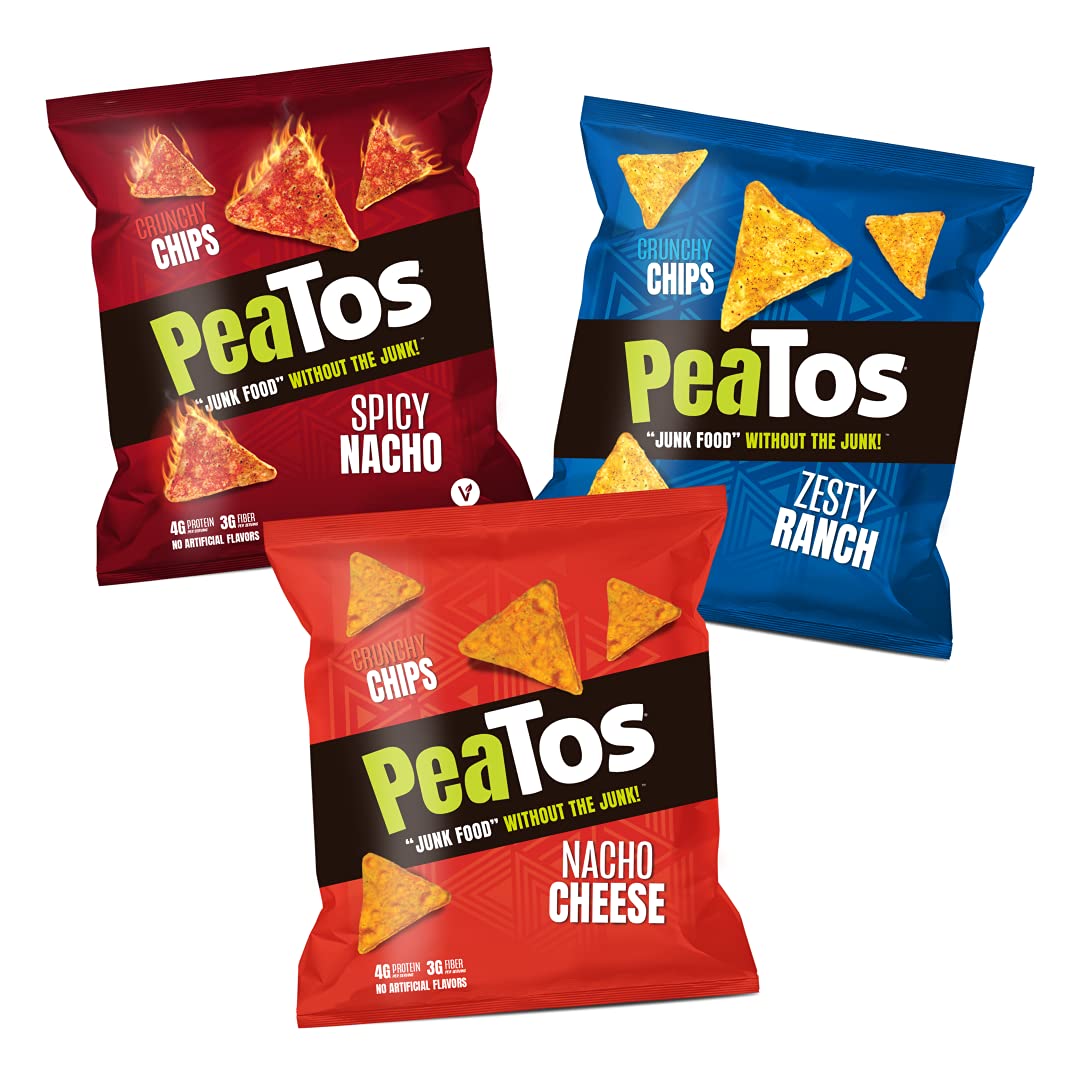Peatos Crunchy Chips Snacks Cheese Ranch Spicy Nacho Junk Food ...