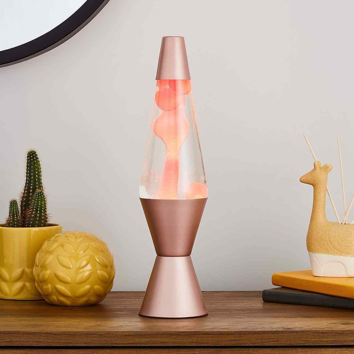 EEMKAY New Contemporary Elegant Design Rose Gold Pink Lava Lamp Home ...