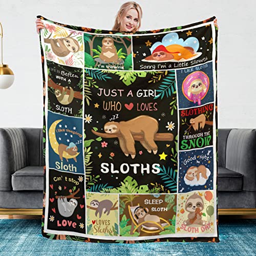 Sloth Blanket Gifts for Girls, Super Warm Soft Cozy Flannel Cute ...
