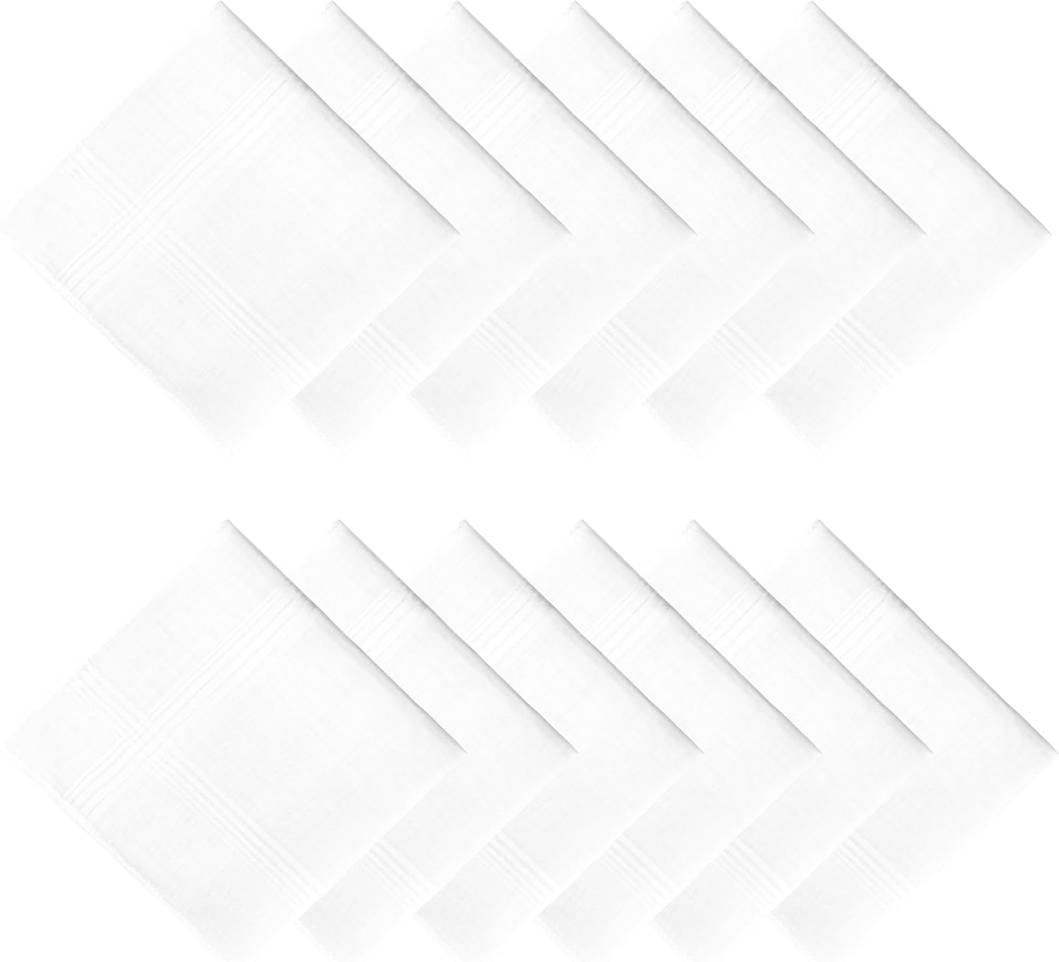 ZGZUN 12 Pack Men's Handkerchiefs White Handkerchiefs for Men Solid ...