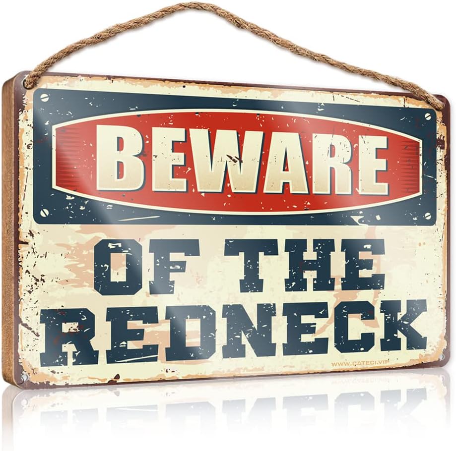 Amazon.com: Hanging Decor Sign Beware of The Redneck Wooden Sign Signs ...