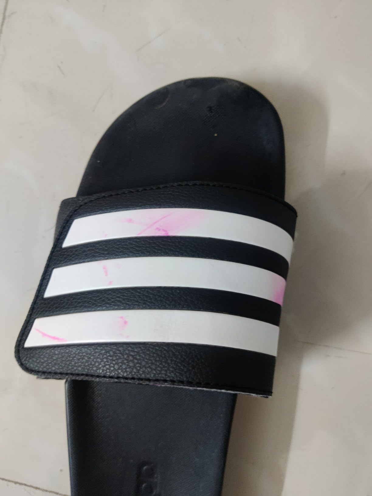 Buy Adidas mens ADILETTE COMFORT ADJ CBLACK/FTWWHT/CBLACK Slipper - 6 ...