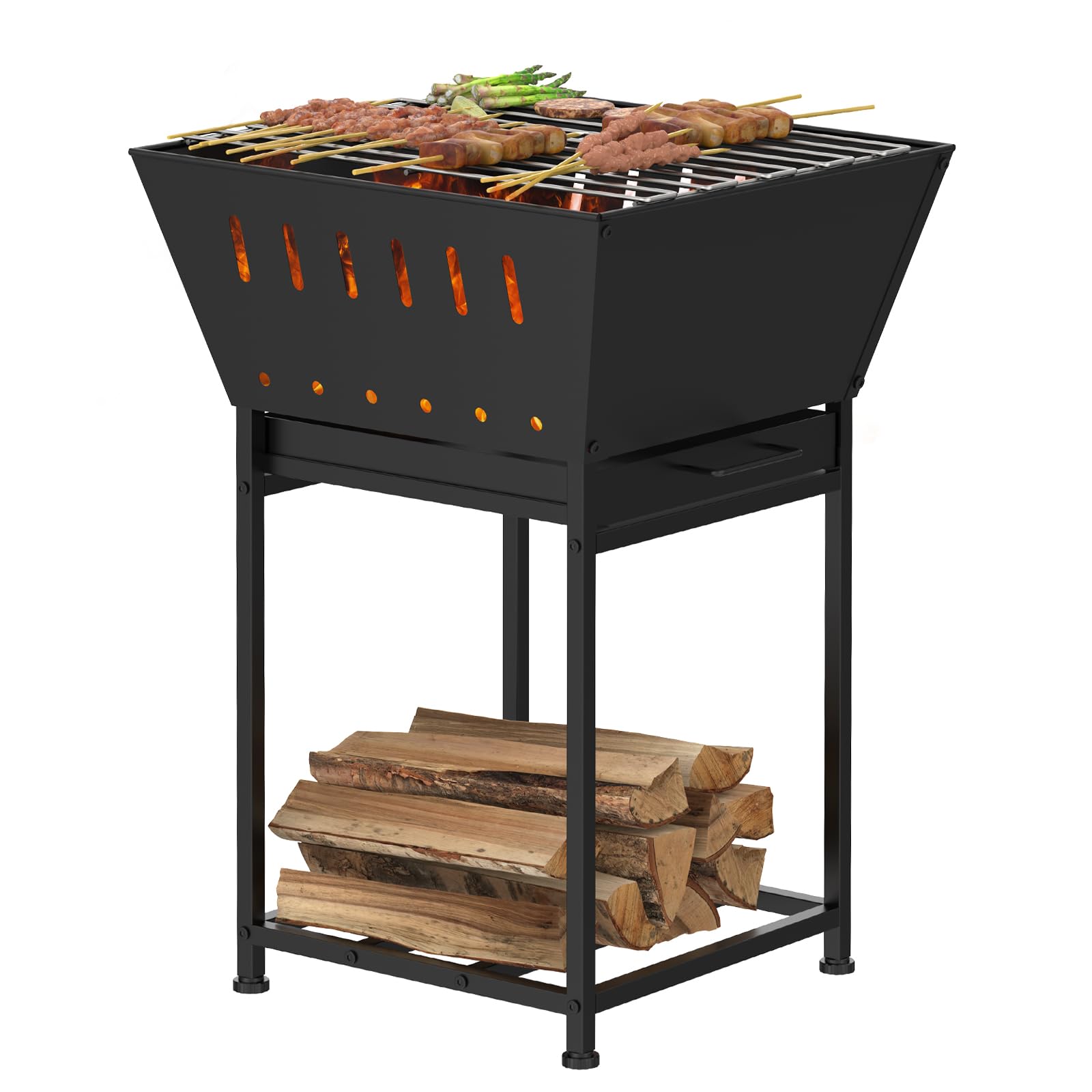 Amazon.com : YBING 24 Inches High Fire Pit, Wood Burning Outdoor Fire ...