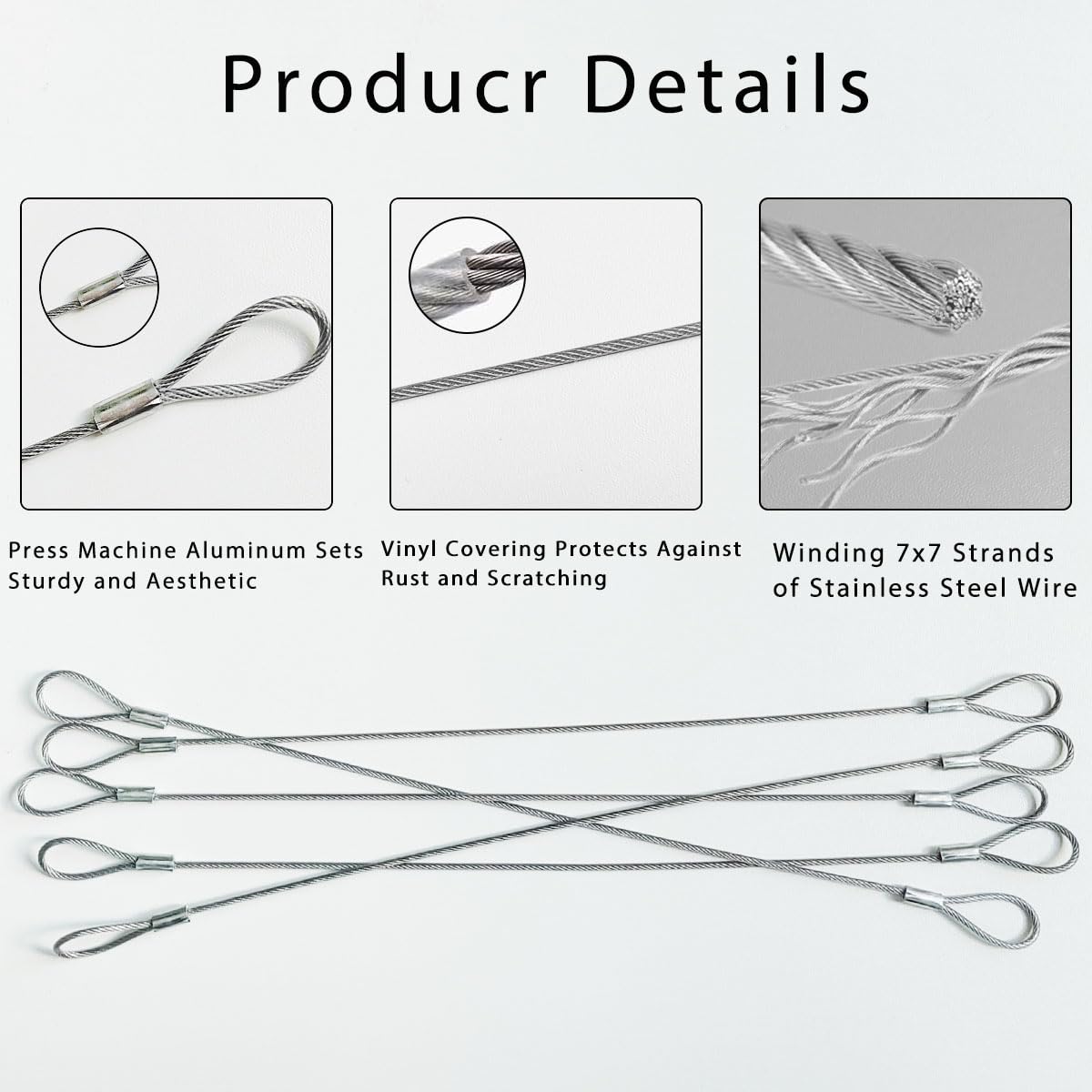 Snapklik.com : 5 Pack Luggage Lock Safety Cable, Stainless Steel Cable