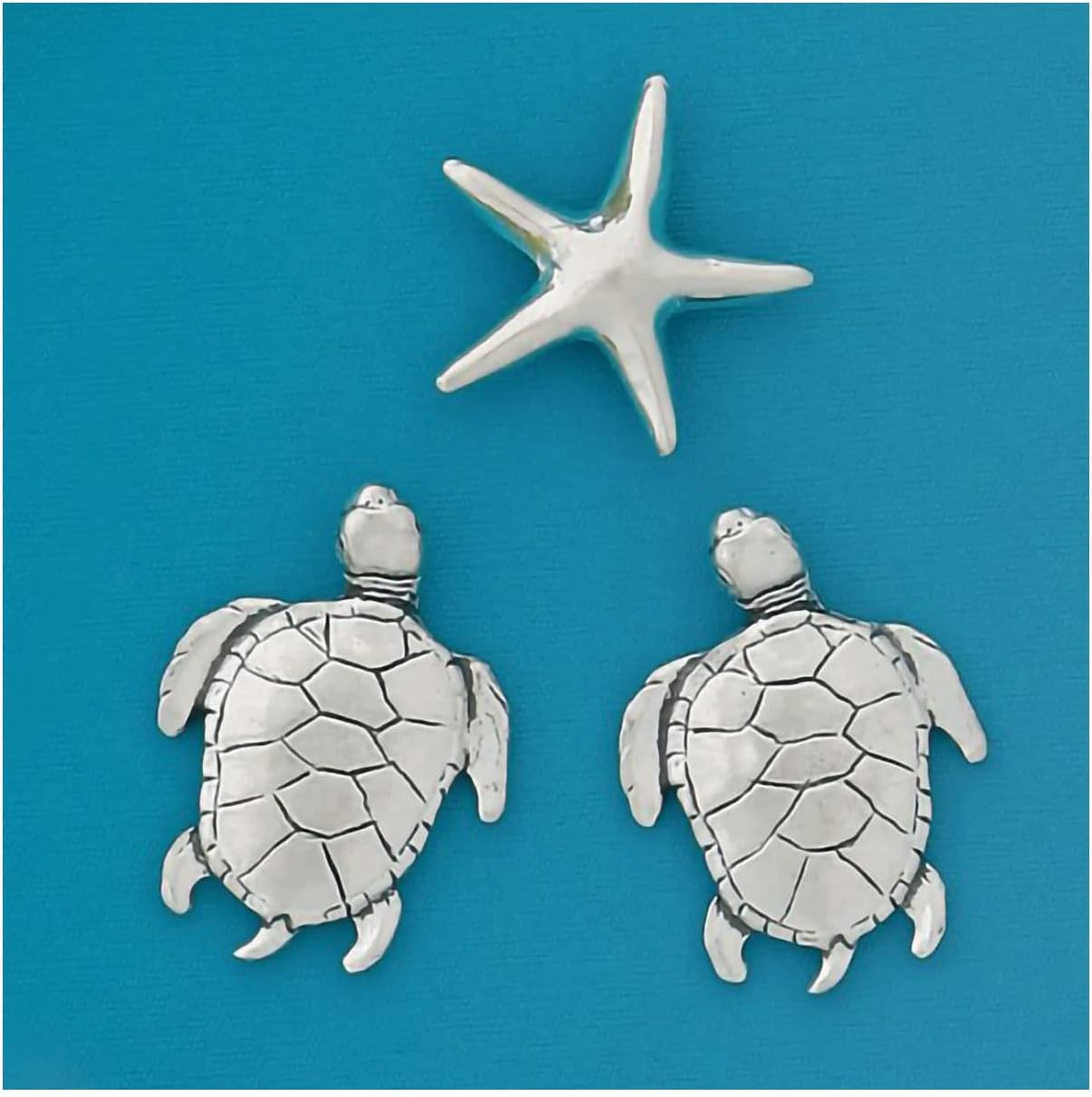 Amazon.com: Pewter Sea Animals Starfish Sand Dollar & Seahorse Magnets ...