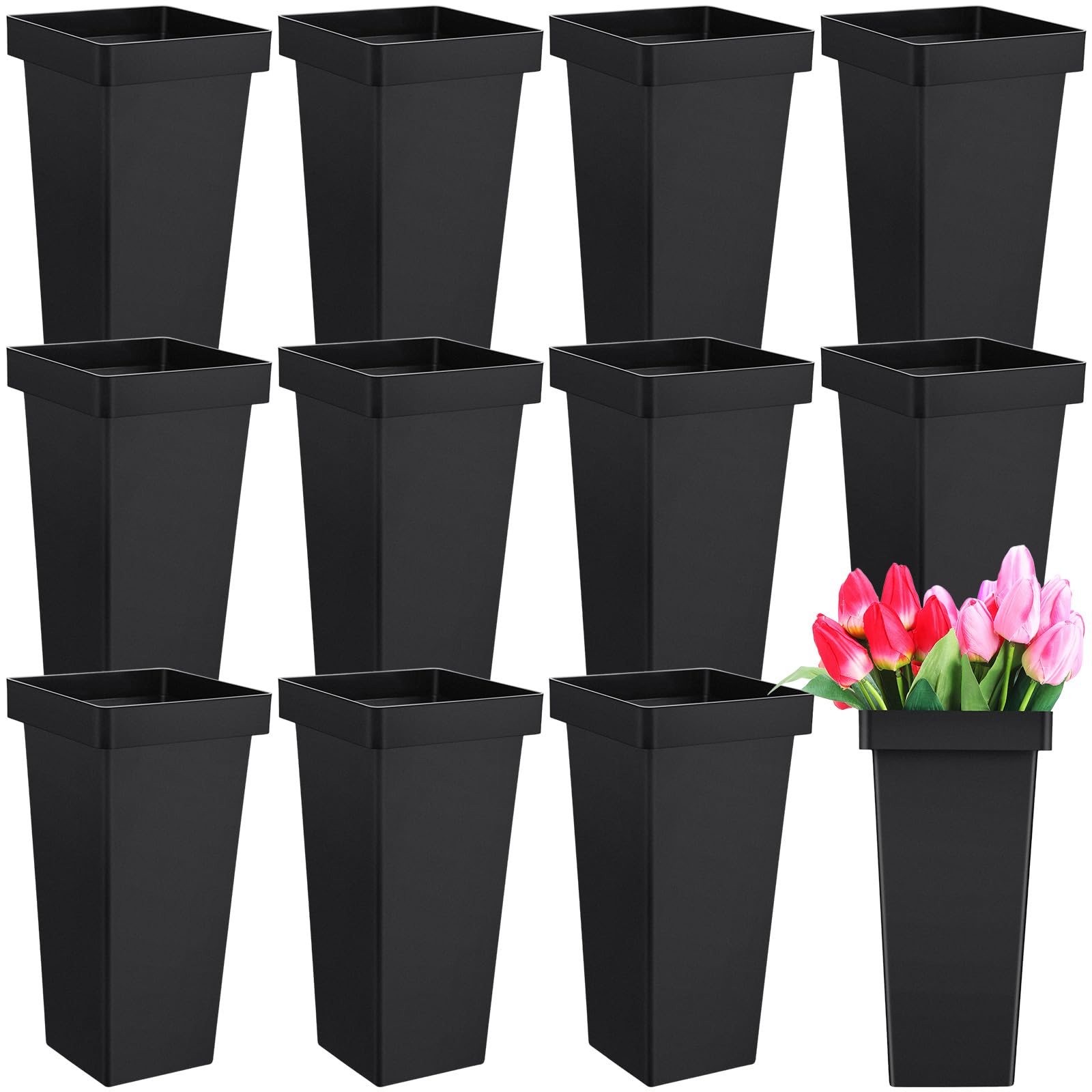 Amazon.com : Beeveer 12 Pcs Flower Buckets 13.4 Inch Plastic Floral ...